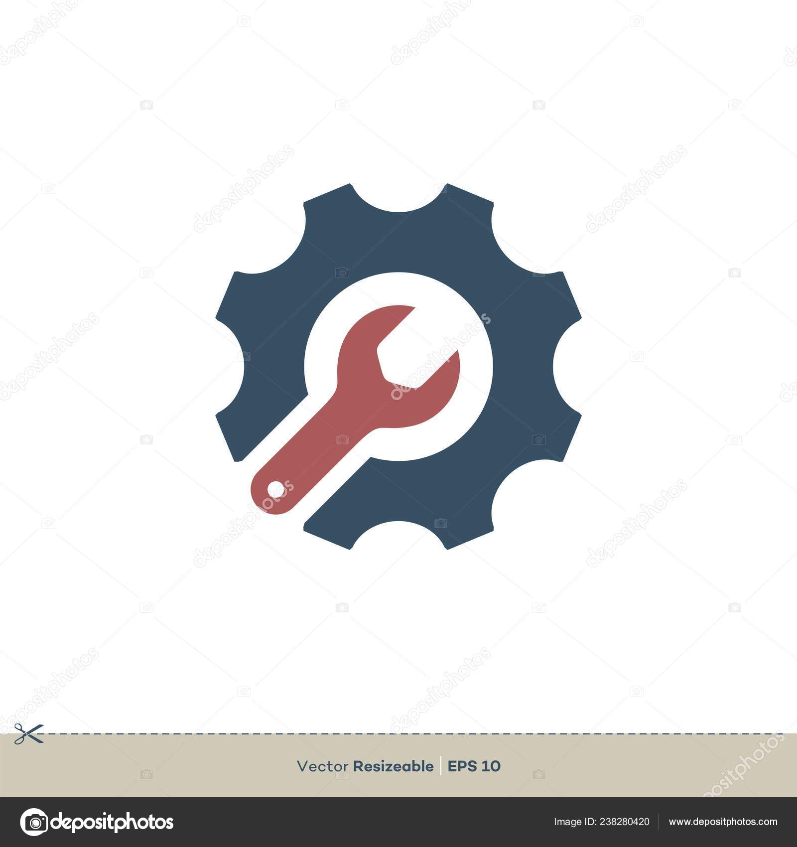 Plantilla Logotipo Del Kit Herramientas Reparación Mantenimiento Vector ...