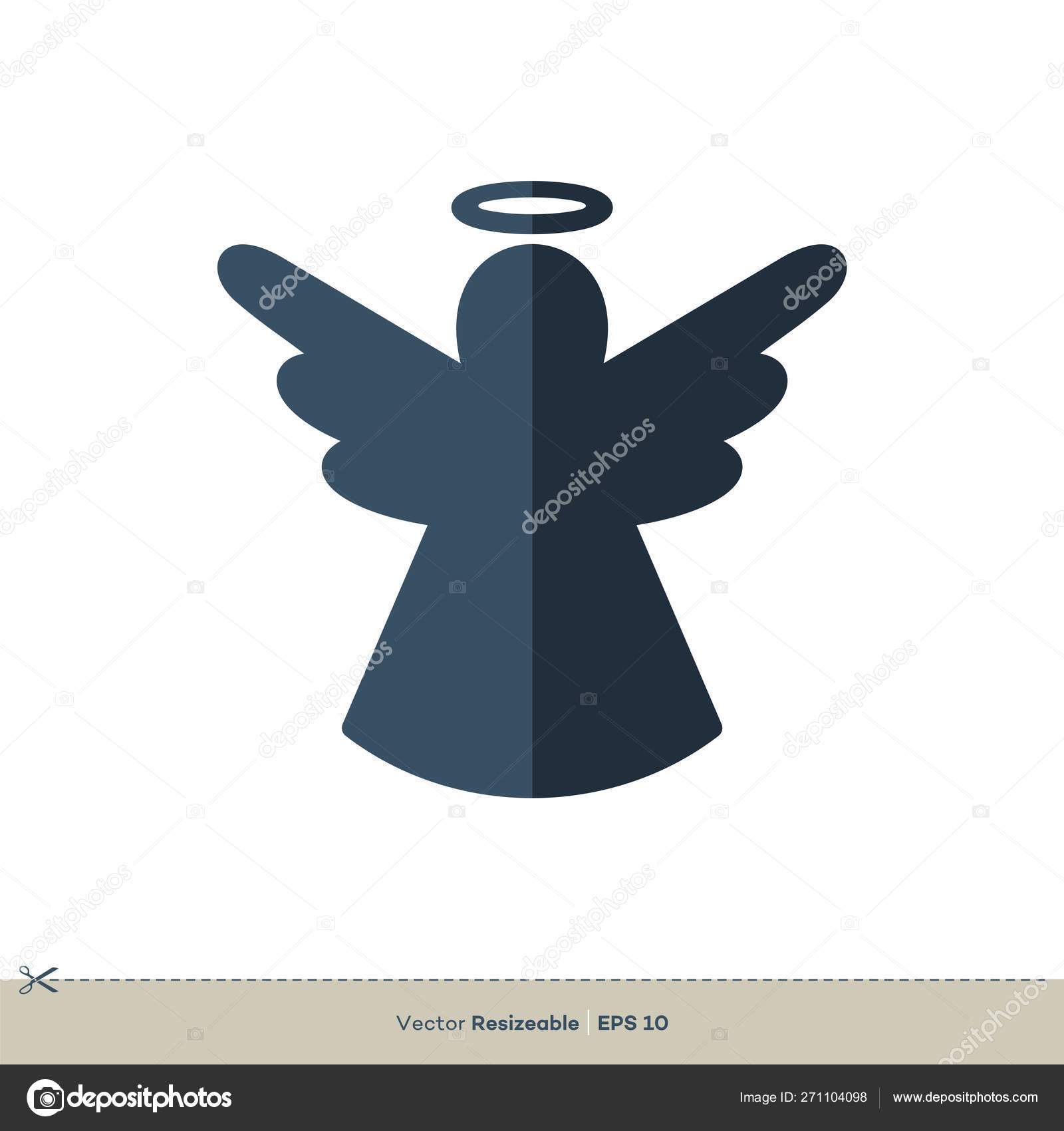 Angel Simple Vector Icon Isolated White Background Stock Vector by ...