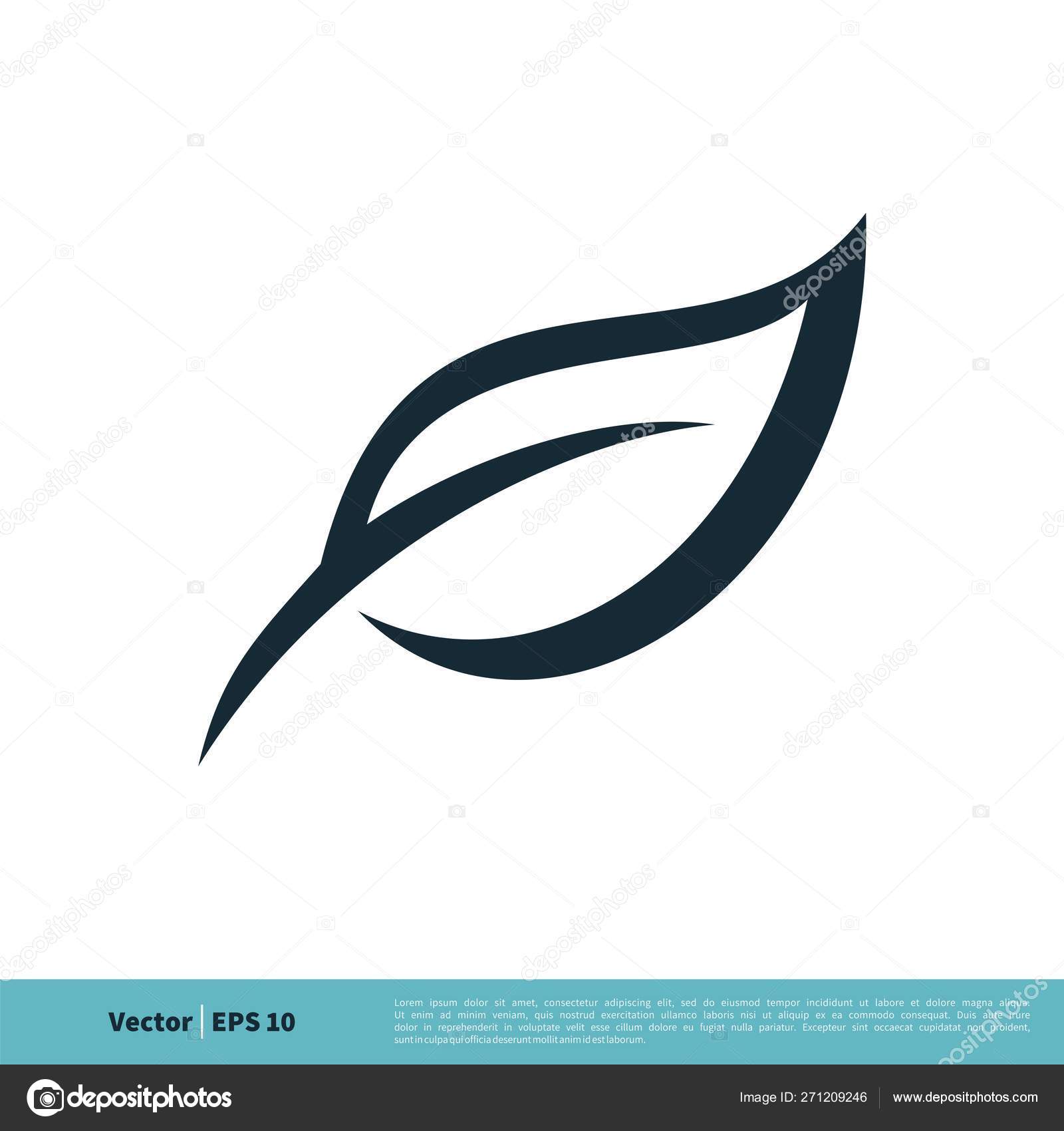 Vector Illustration Leaves Logo White Background Stock Vector by ...