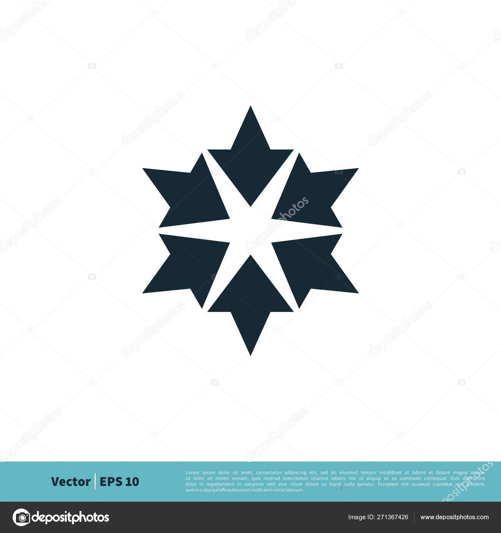 Sharp Ornament Simple Vector Icon Isolated White Background Stock ...
