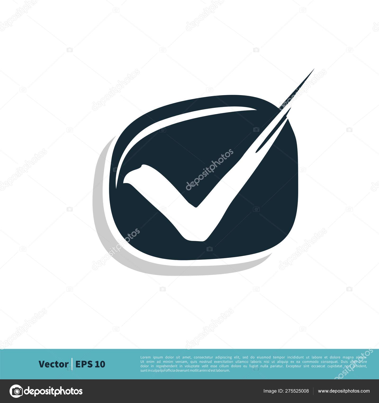 Check Mark Simple Vector Icon Isolated White Background Stock Vector ...