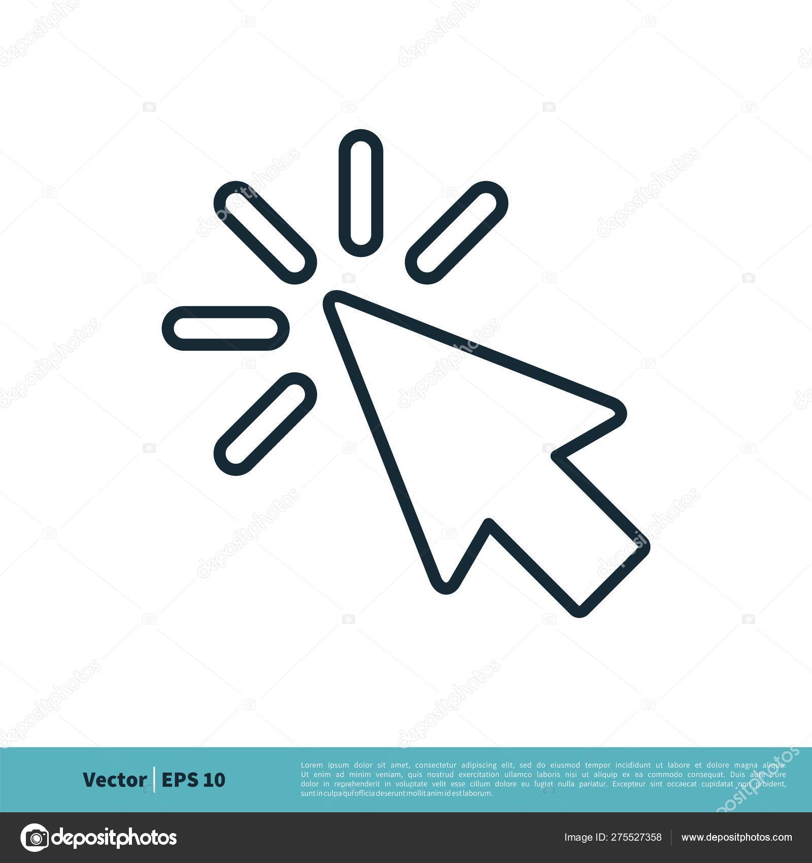 Click Simple Vector Icon Isolated White Background Stock Vector by ...