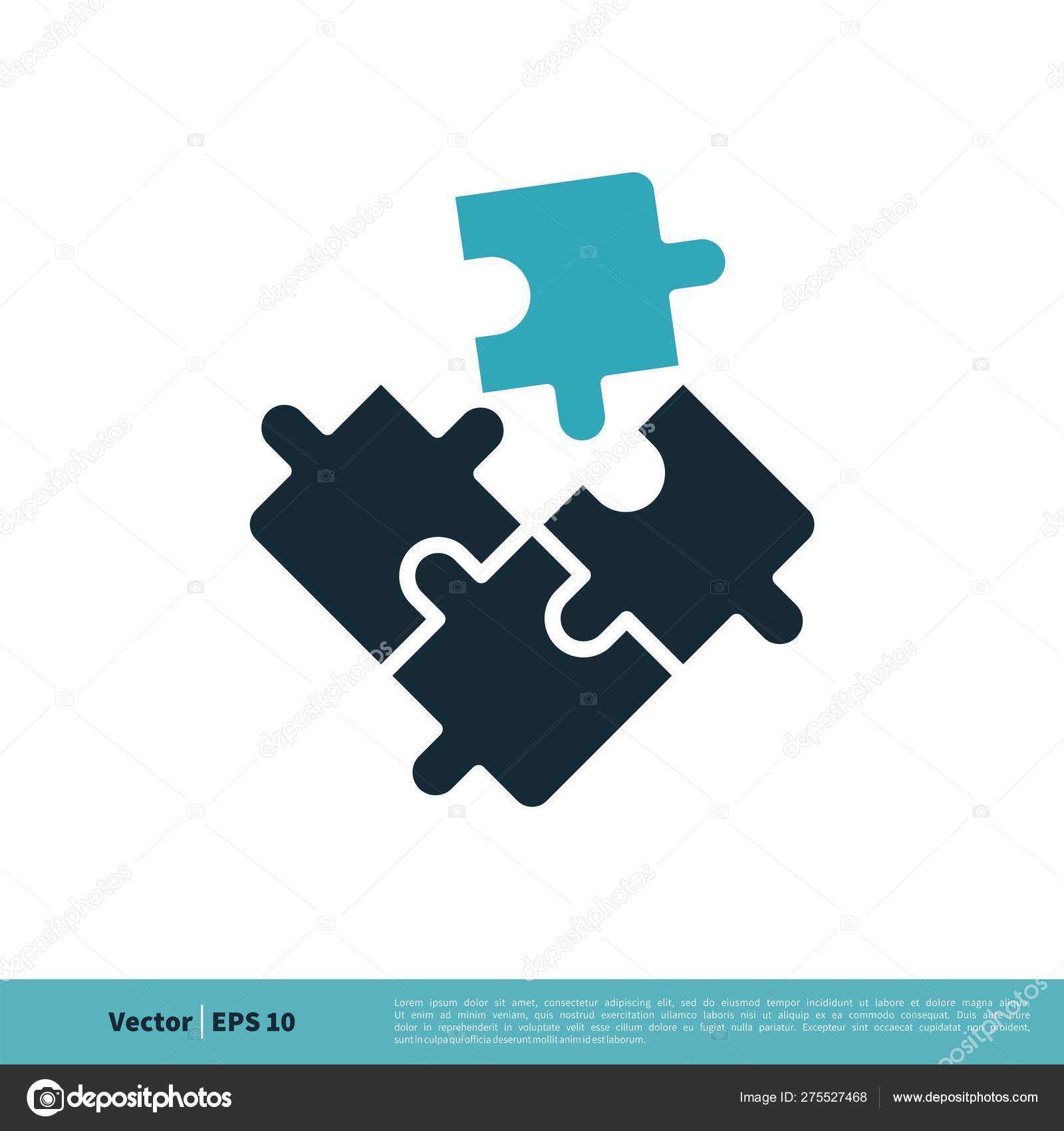 Puzzle Simple Vector Icon Isolated White Background Stock Vector by ...