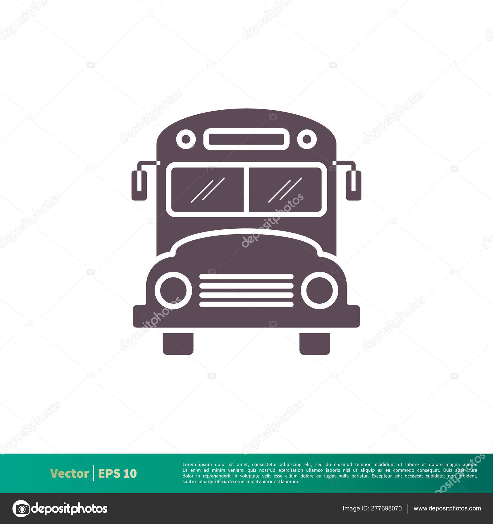 Bus Simple Vector Icon Isolated White Background Stock Vector by ...