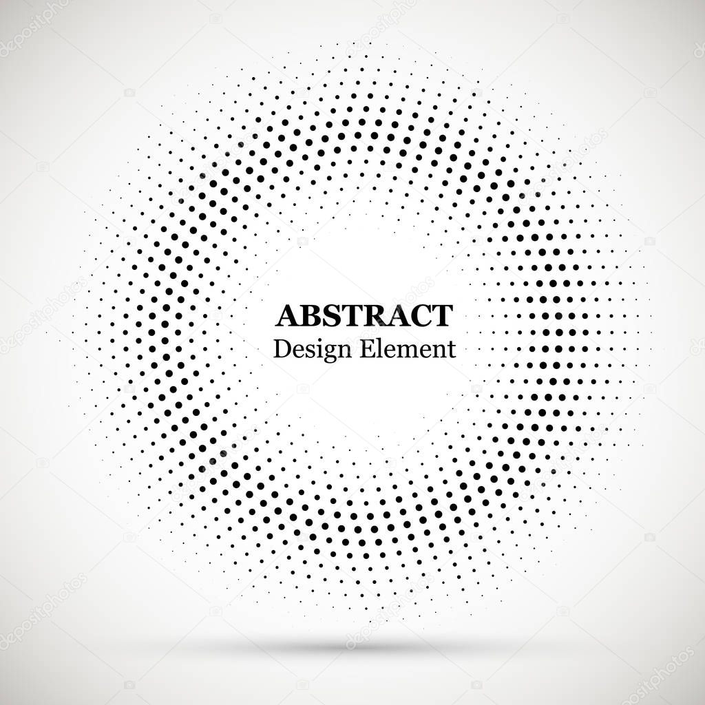 Fondo punteado medio tono distribuido circularmente. Patrón vectorial ...