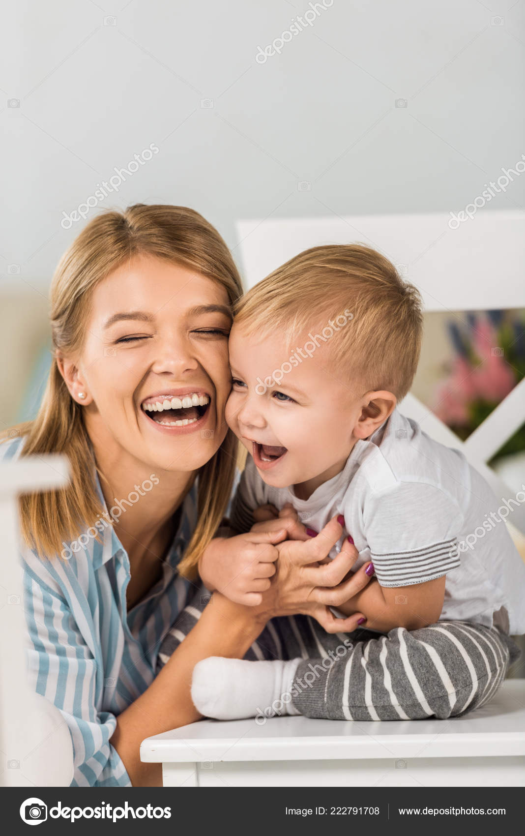 Happy Mother Having Great Time Cheerful Son — Stock Photo © HayDmitriy ...