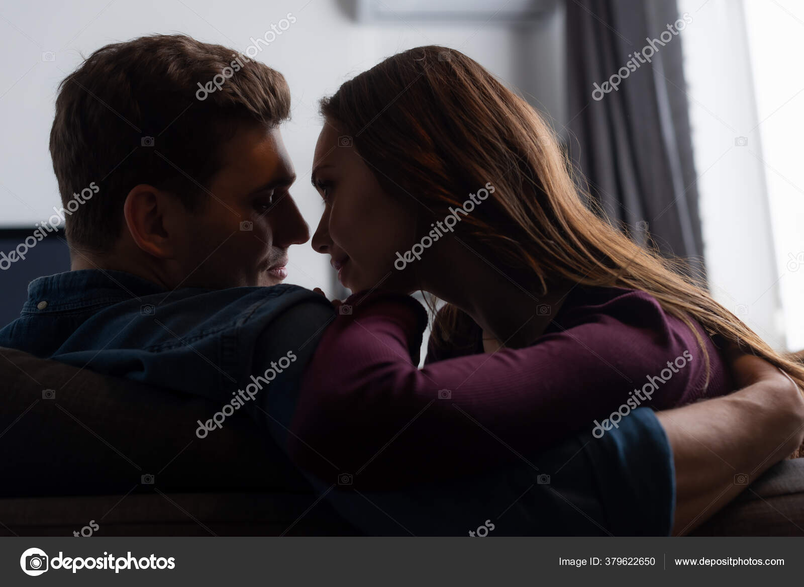 Side View Man Woman Living Room Stock Photo by ©HayDmitriy 379622650