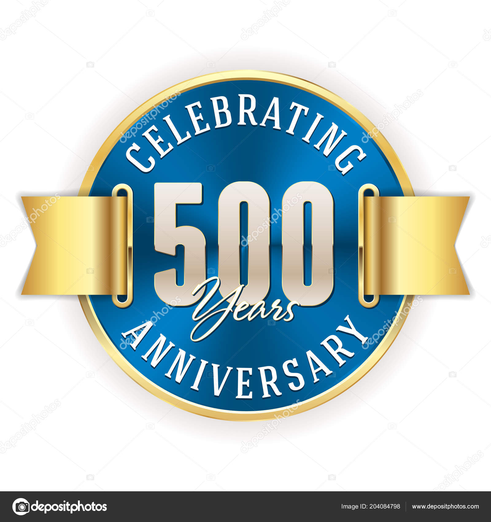 Celebrating 500 Years Anniversary Emblem Ribbon Stock Vector by ...