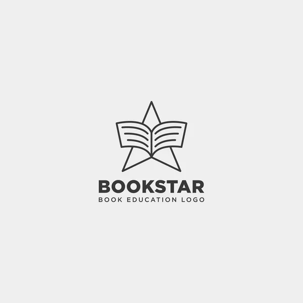 Star book education gradient negative simple logo template vector ...