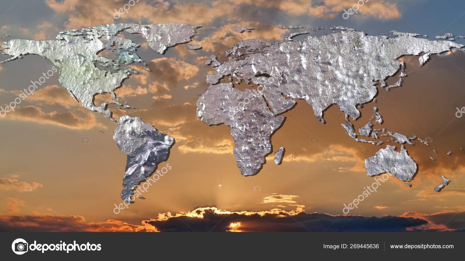 Composite World Map Colorful Effects — Stock Photo © MP_foto71 #269445636