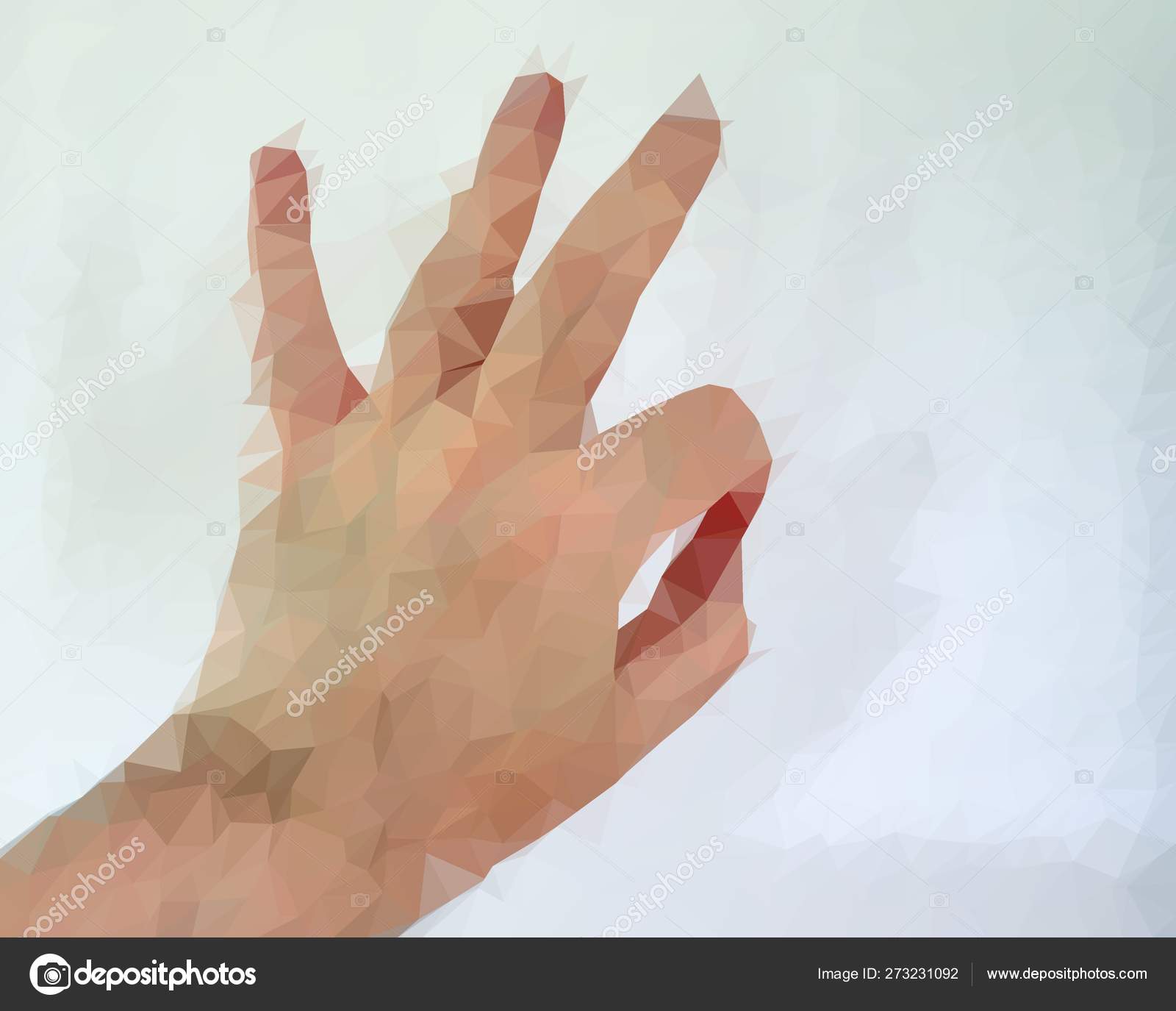 Male Human Polygonized Hand Showing Different Gestures Signs Symbols ...