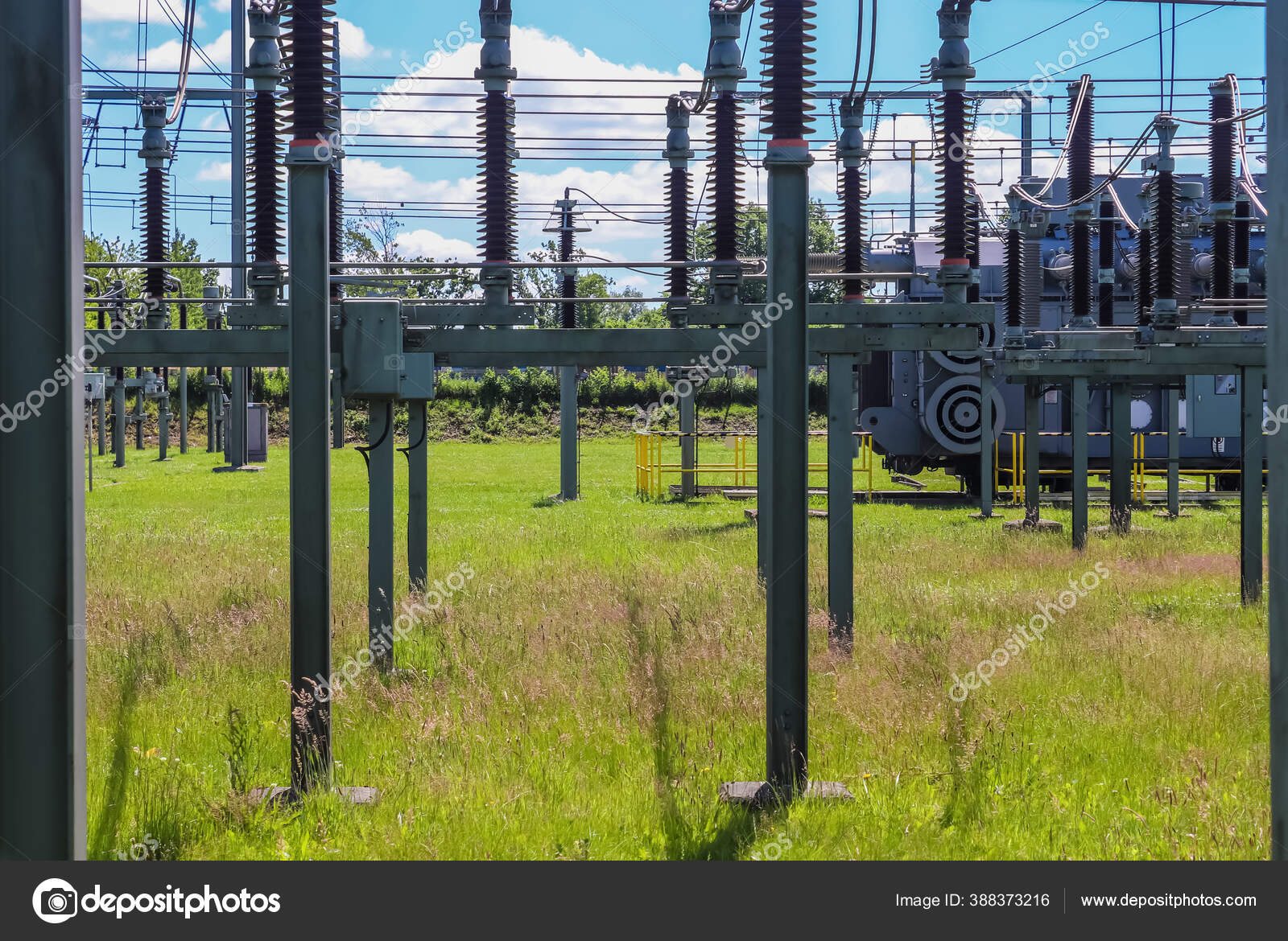 Electrical Transformer Distribution Electric Energy Big Substation Lots ...