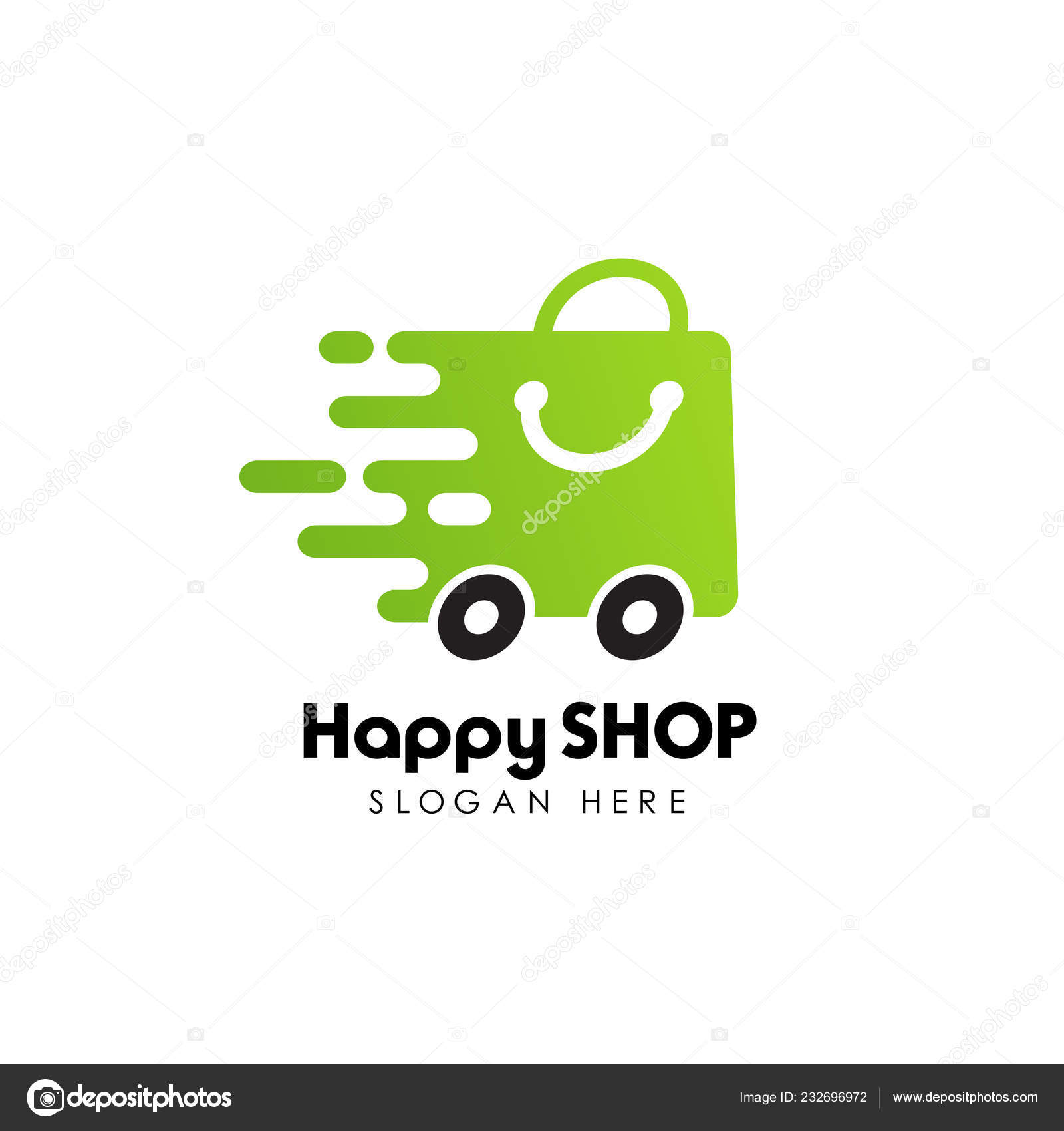 Fast Shopping Logo Design Stock Happy Shop Logo Design Template Stock ...