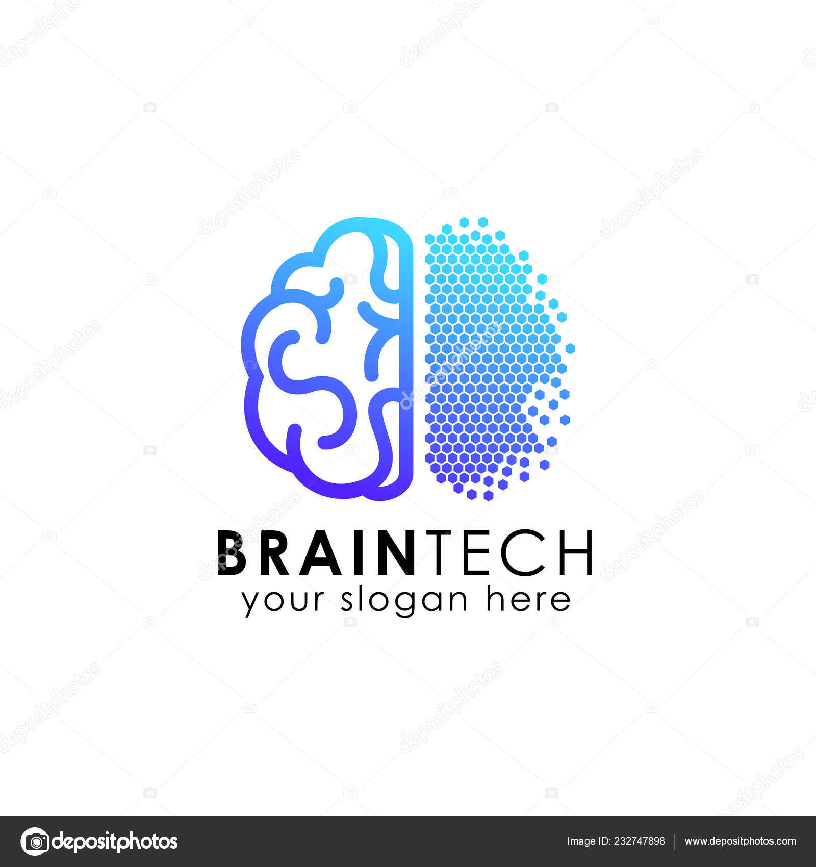Smart Brain Logo Design Template Digital Brain Vector Icon Stock Vector ...