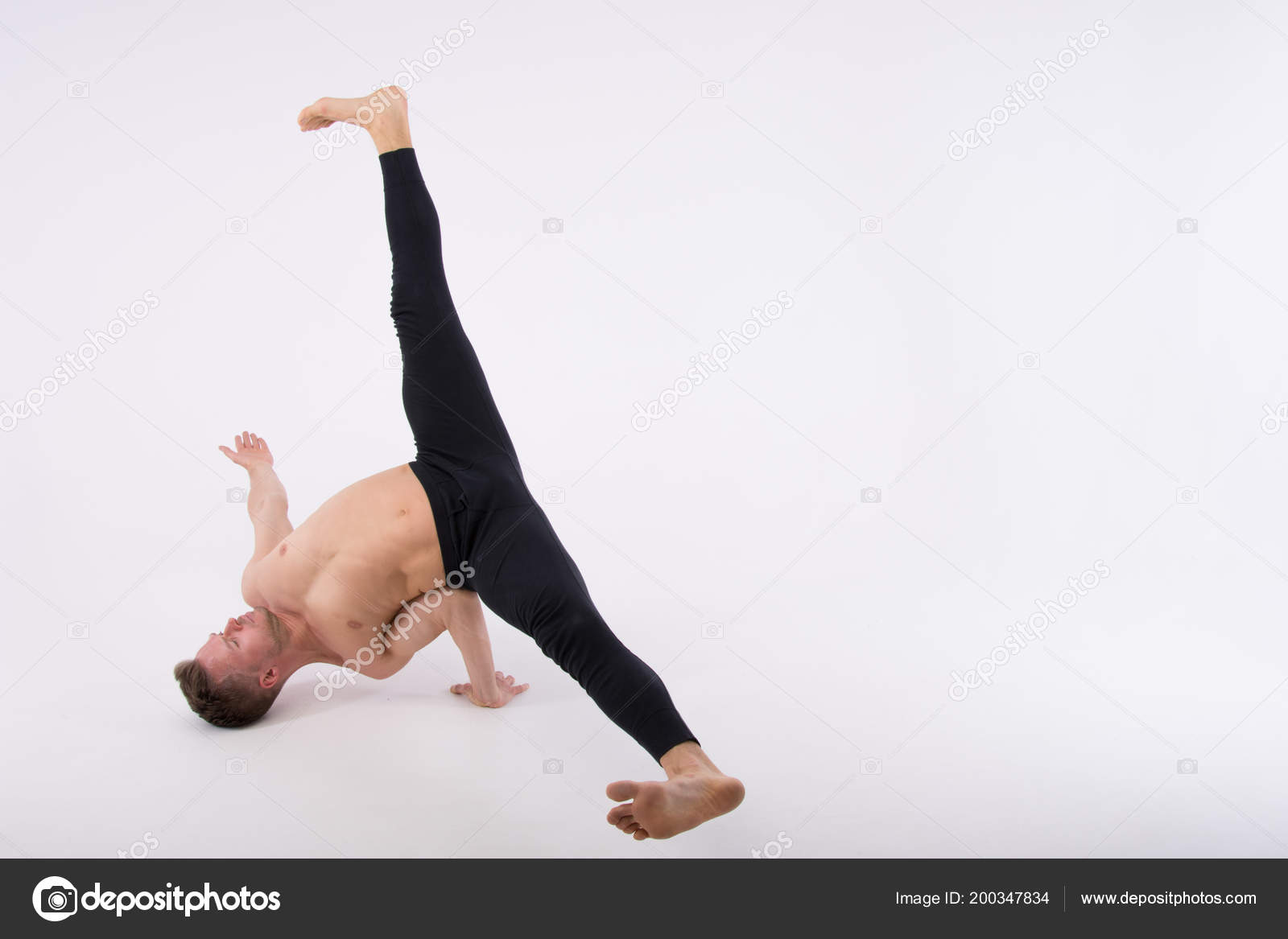 Young Handsome Man Exercises Training Relaxation Healthy Lifestyle ...