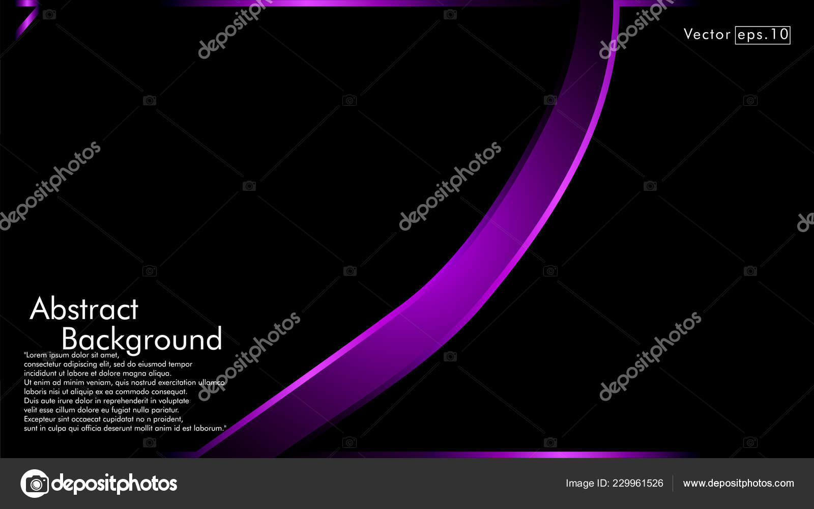 Vector Purple Ribbon Wave Black Background Layout Design Templates ...