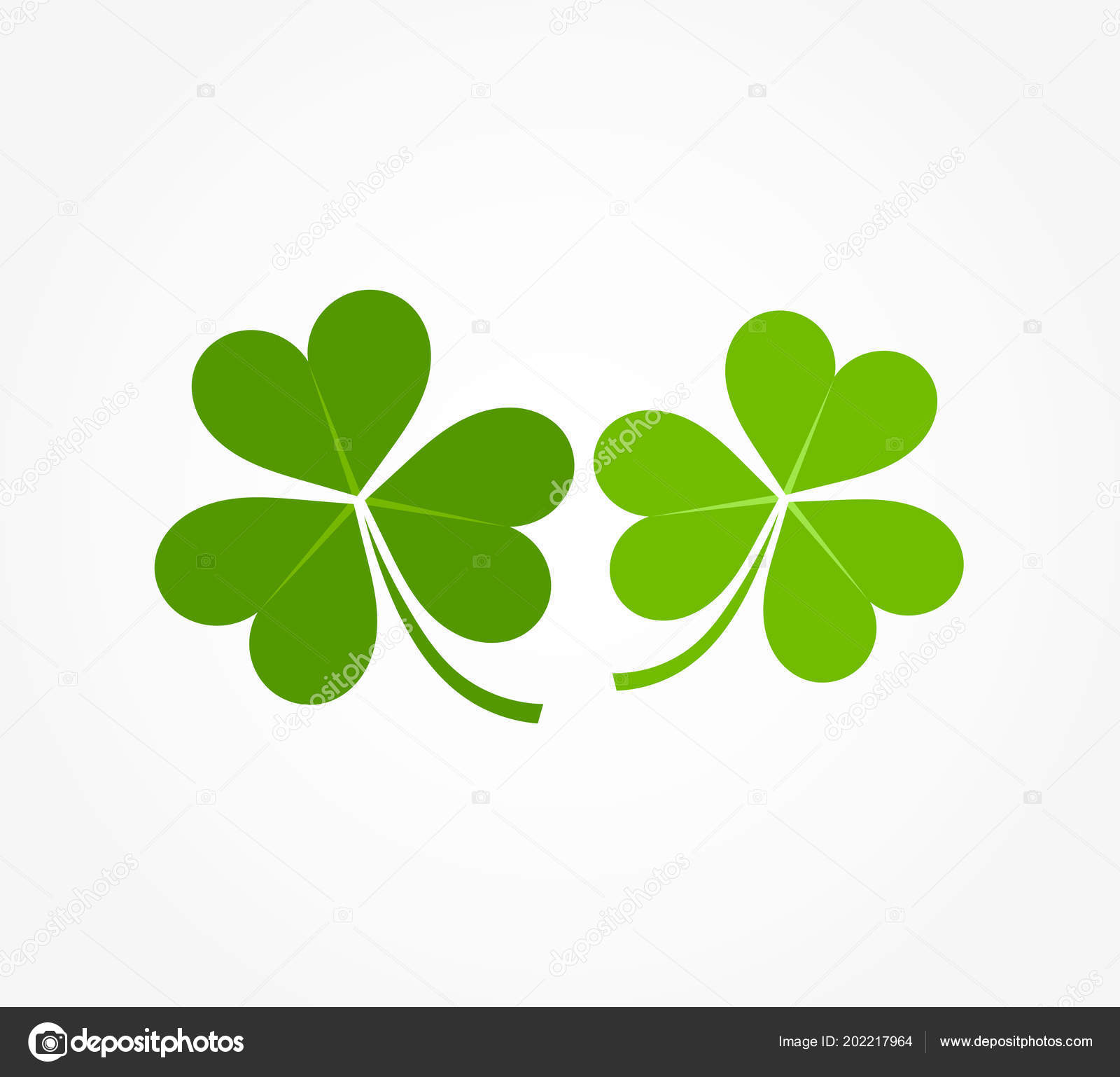 Two Clover Leaves Icons Vector Illustration Stock Vector by ...