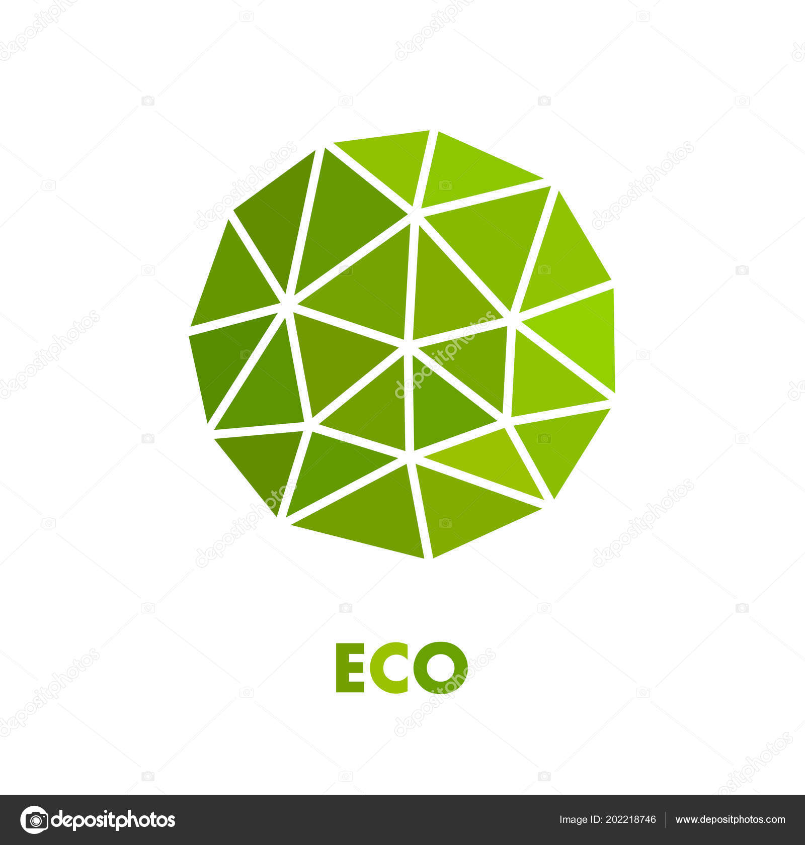 Green Spherical Eco Symbol Vector Illustration Stock Vector by ...