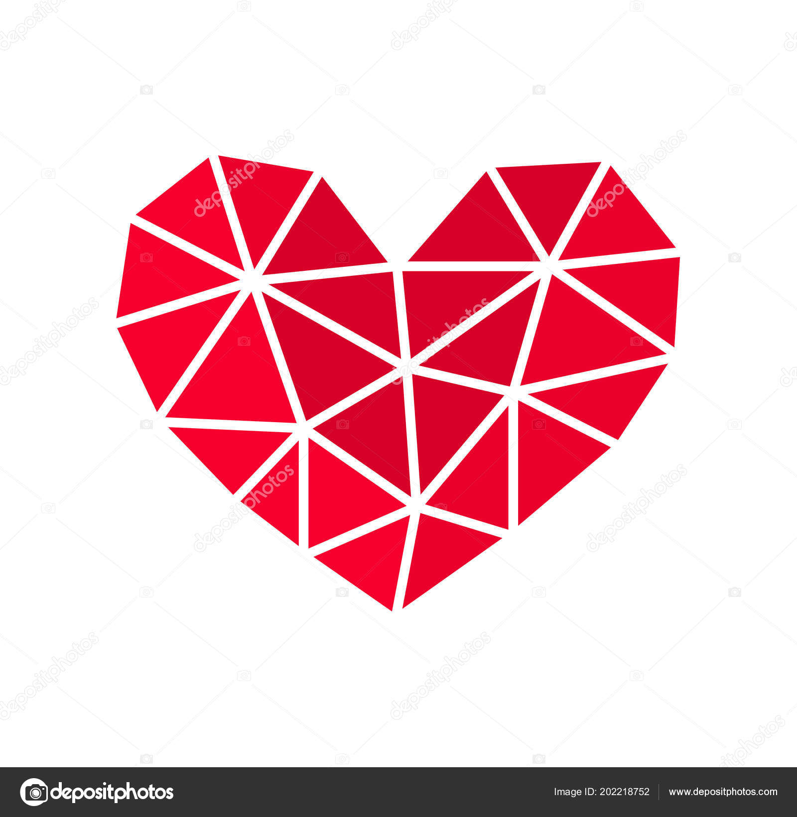 Geometric Heart Shape Icon Vector Illustration — Stock Vector ...