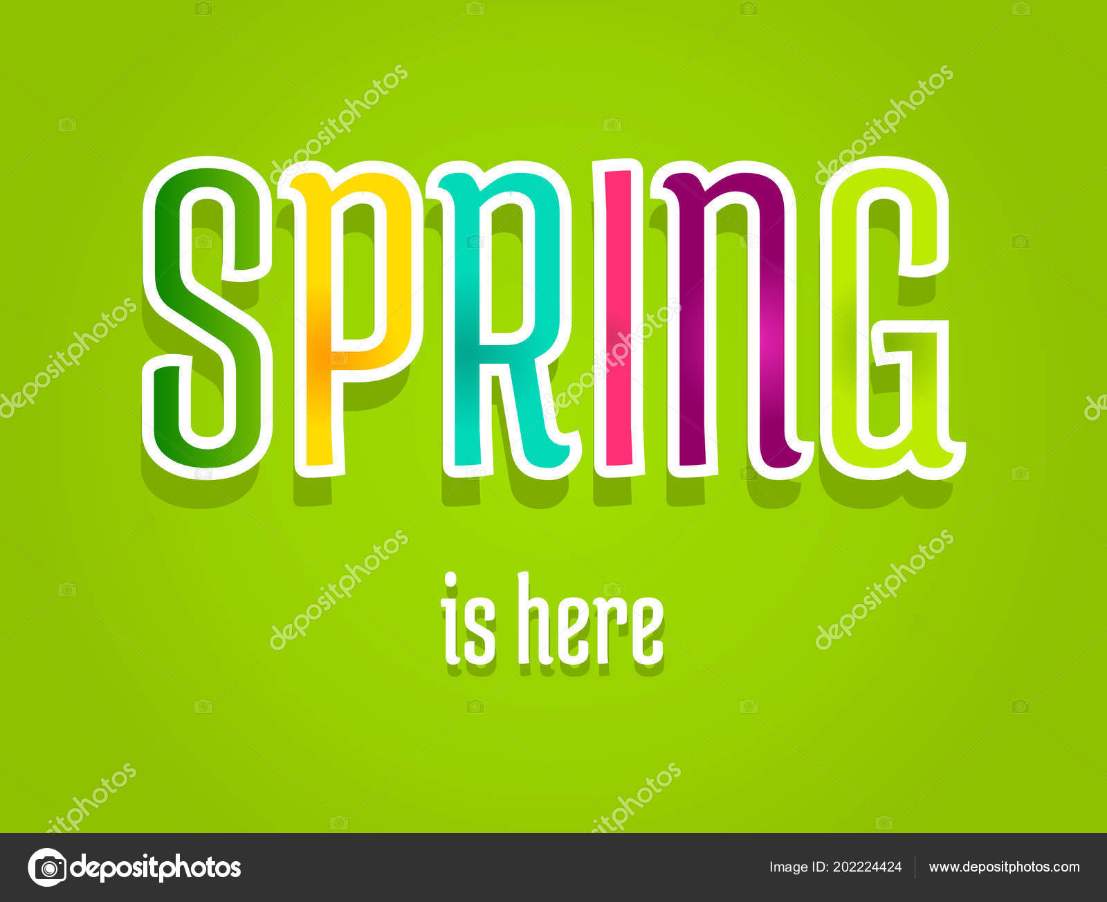 Spring Here Colorful Word Banner Illustration Stock Vector Image by ...