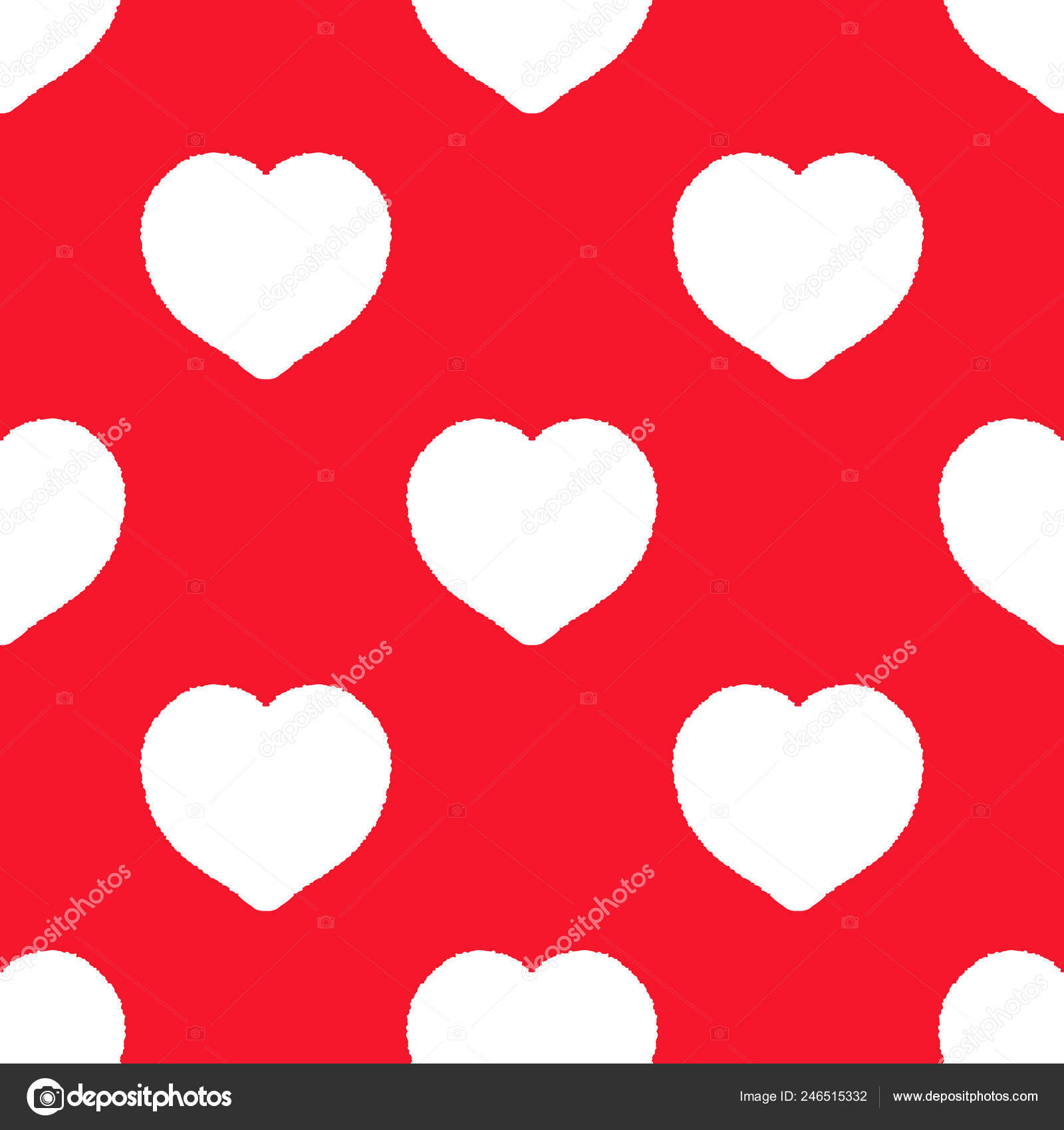 White Hearts Red Background Pattern Vector Illustration Stock Vector by ...