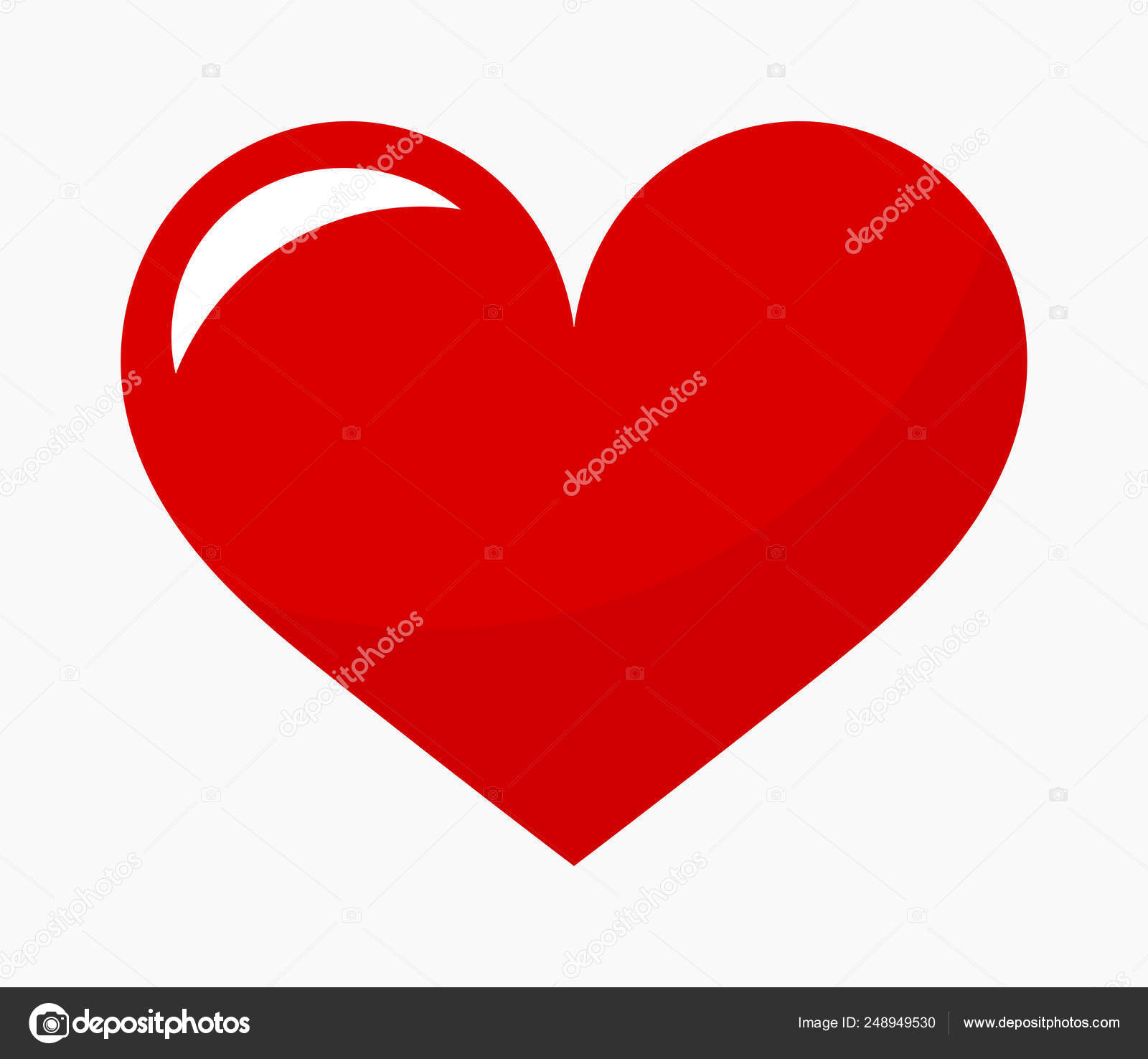 Corazón rojo icono de dibujos animados . Vector de stock por ...