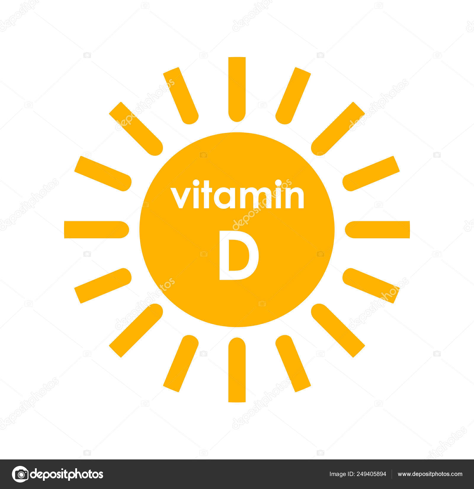 Diseño del icono del sol de vitamina D . Vector de stock #249405894 de ...