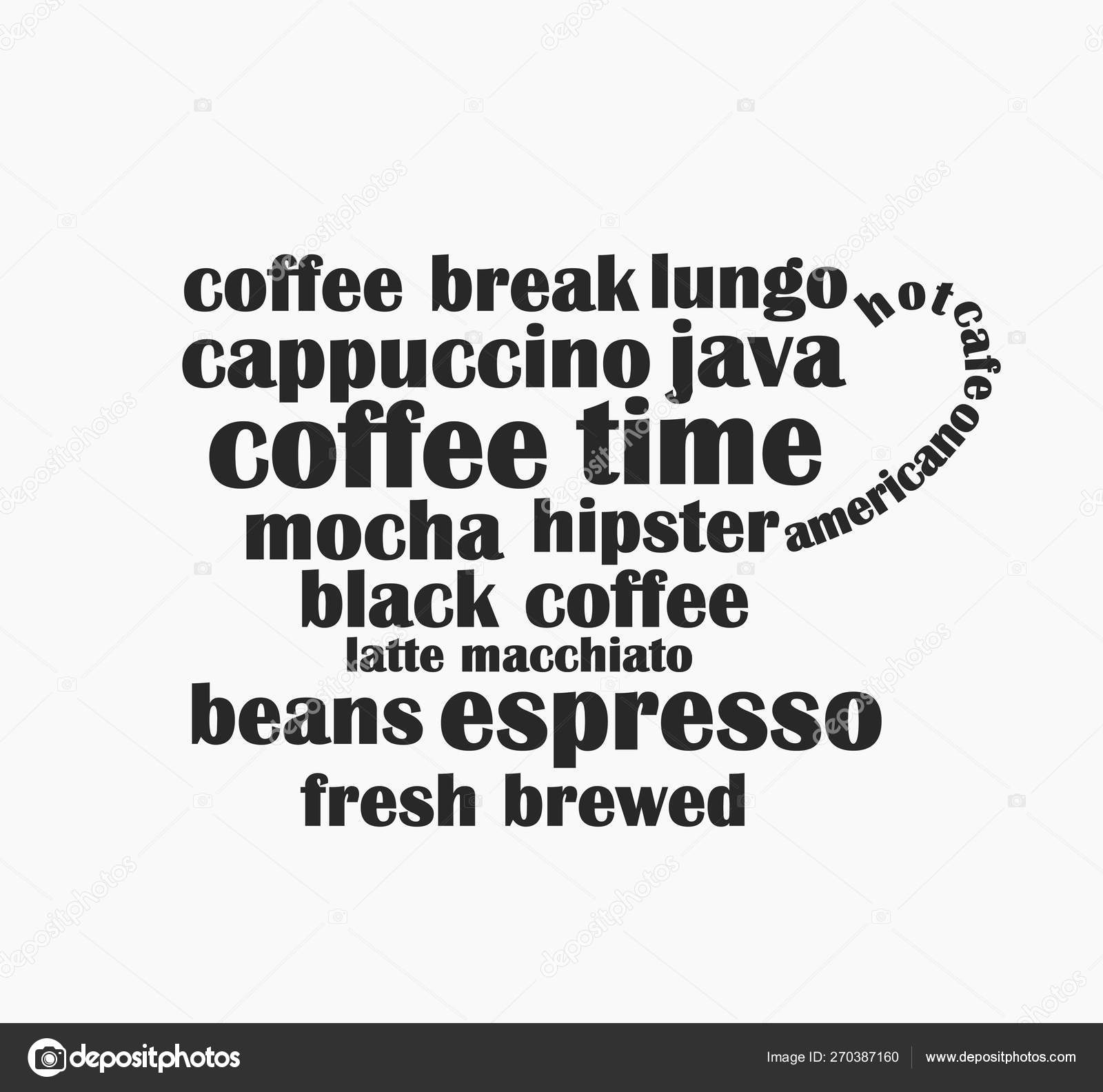Coffee cup made of coffee words text. Stock Vector Image by ...
