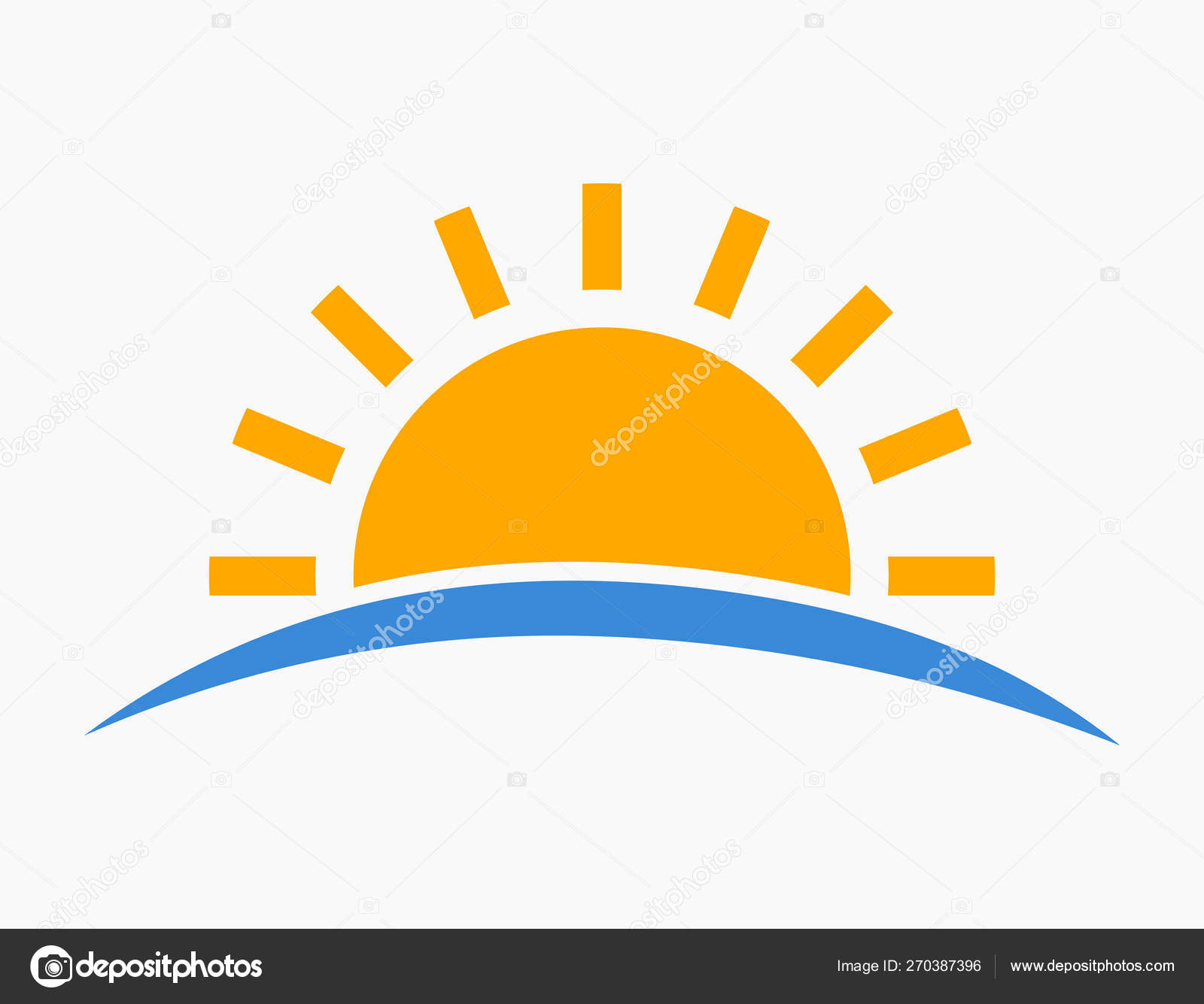 Sun setting over sea icon. Stock Vector by ©Studiobarcelona 270387396