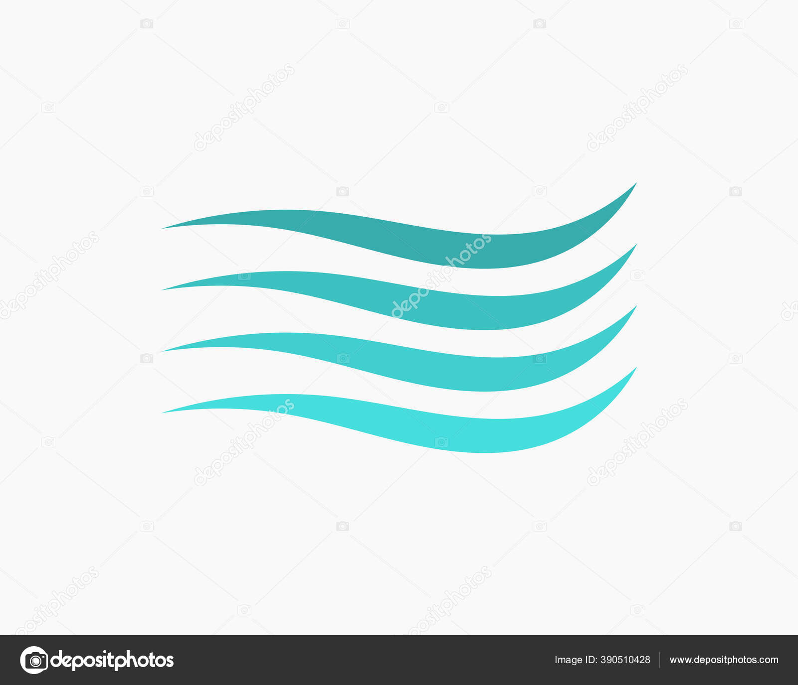 Sea Wave Blue Symbol Vector Illustration Stock Vector Image by ...