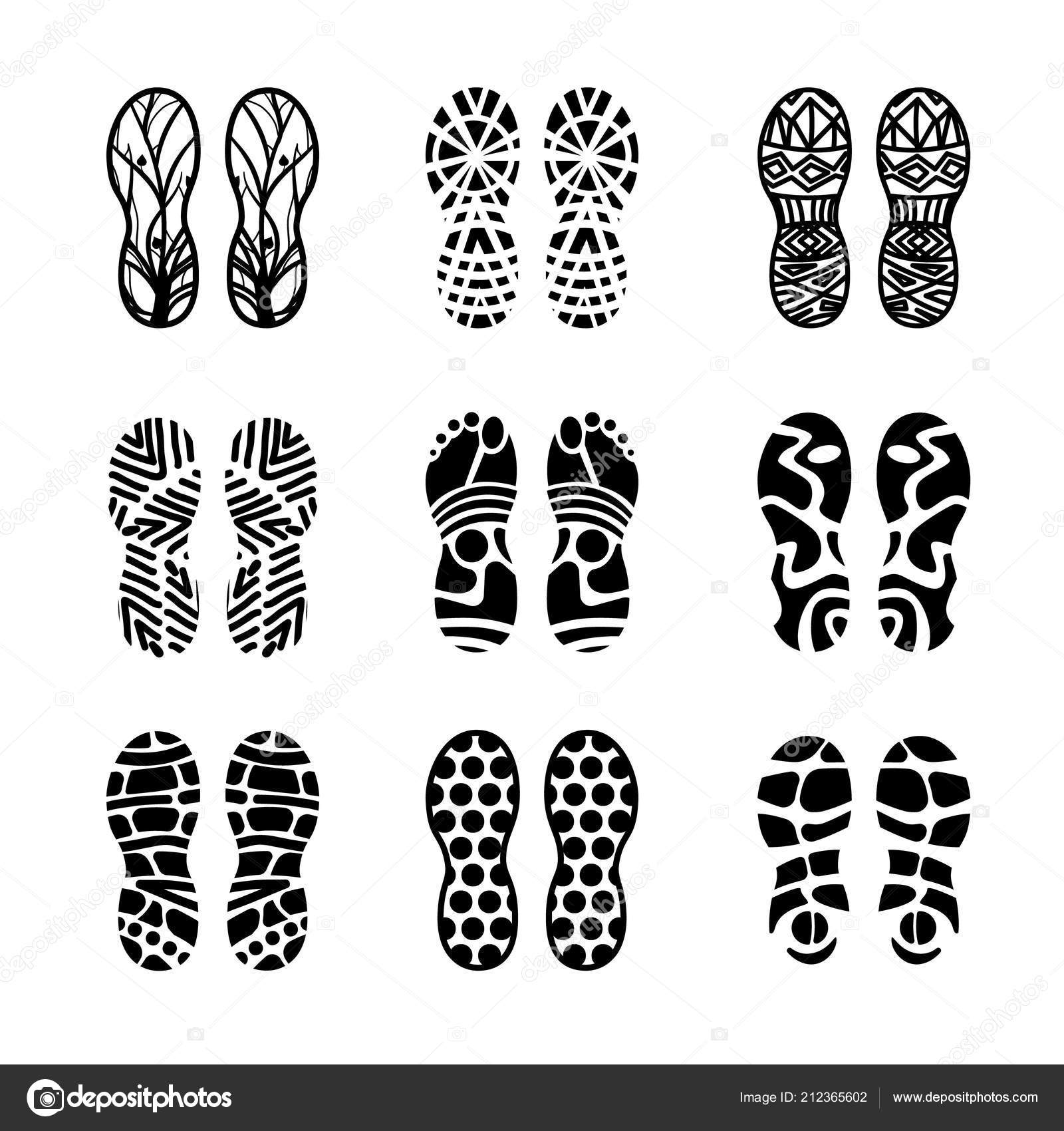 Footprint Shoe Sole Isolated White Background Vector Illustratioon ...