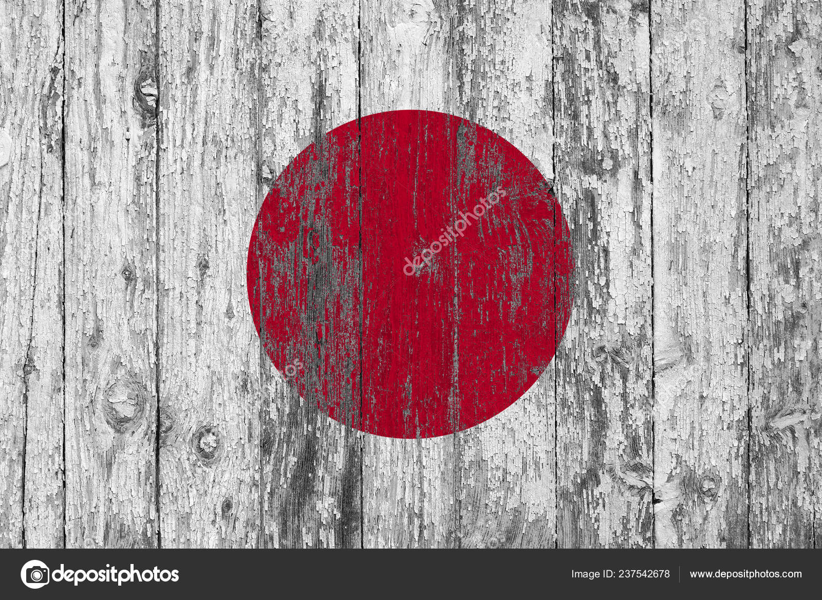 Flag Japan Painted Worn Out Wooden Texture Background — Stock Photo ...