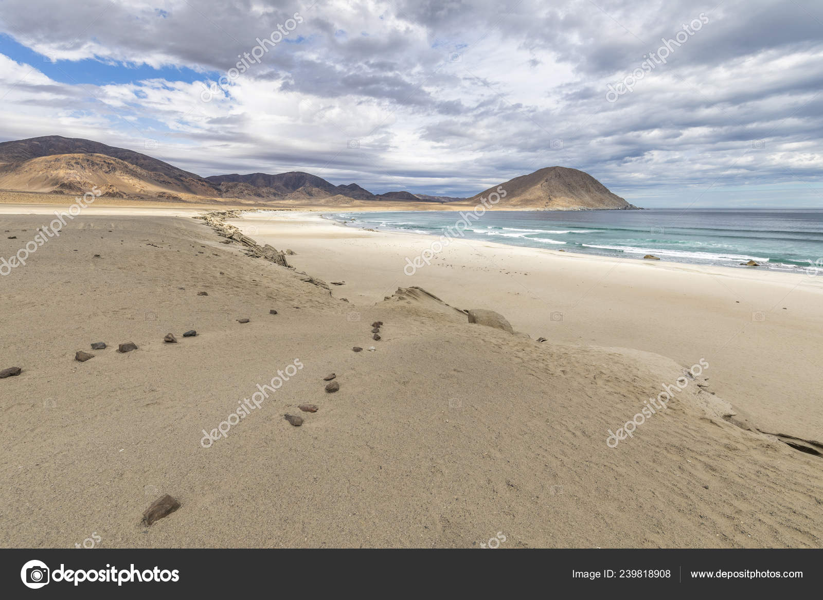 White Sands Playa Blanca Beach Pan Azucar National Park North — Stock ...