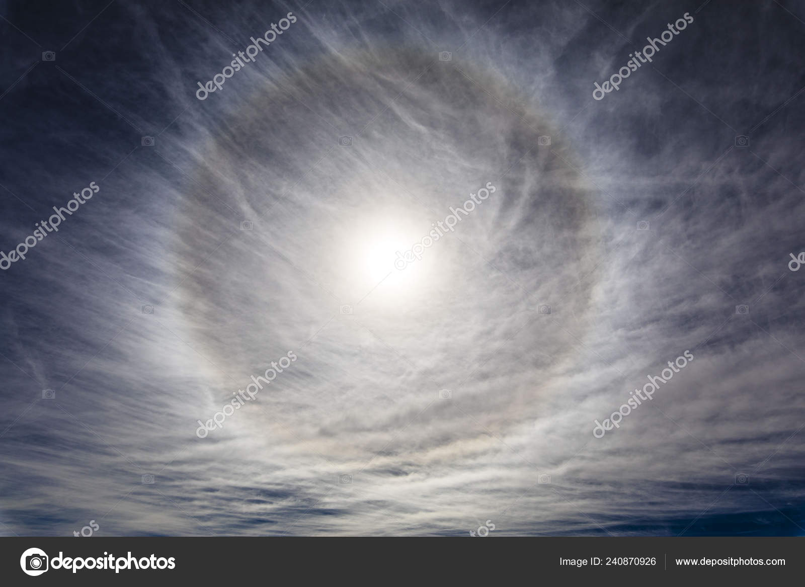 Sun Amazing Halo Sun Created Light Refraction Because Ice Crystals ...