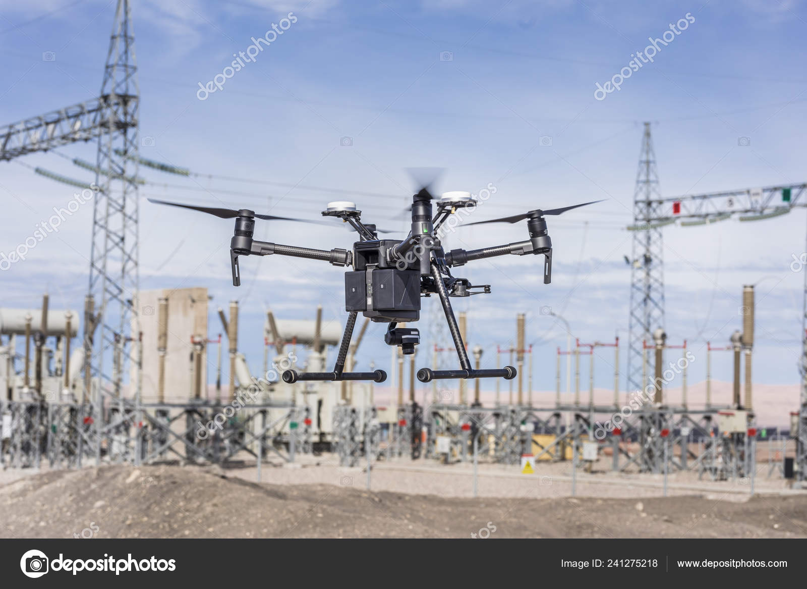 Drone Volando Trabajando Para Ortofoto Análisis Térmico Plantas ...