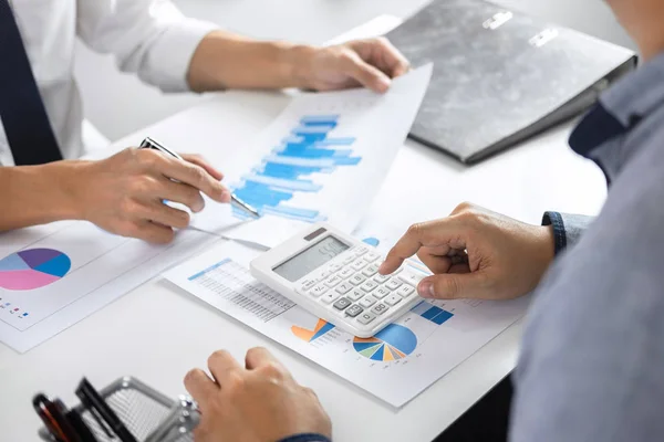 Business team group brainstorming on meeting to planning investment ...