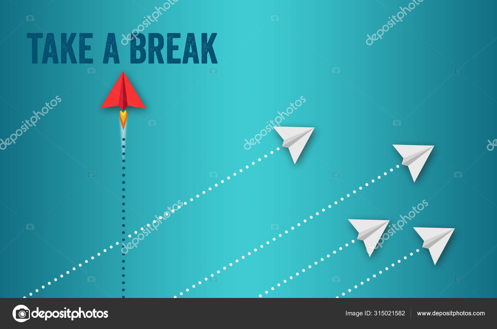 Illustration Miniature Air Planes Message Take Break Coloured ...