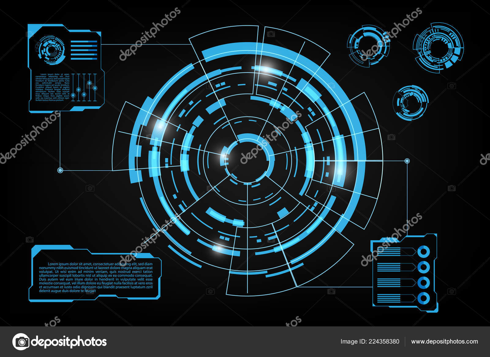 Abstract Technology Futuristic Interface Element Digital Vector ...