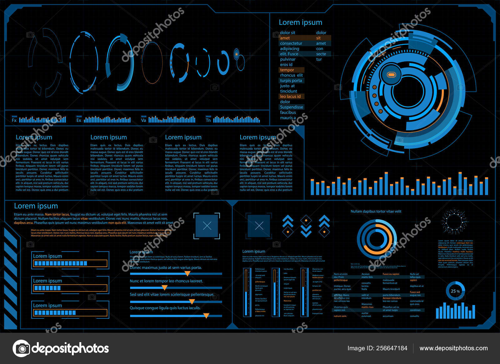 Hud Panel Business Futuristic Abstract Technology Background Vector ...
