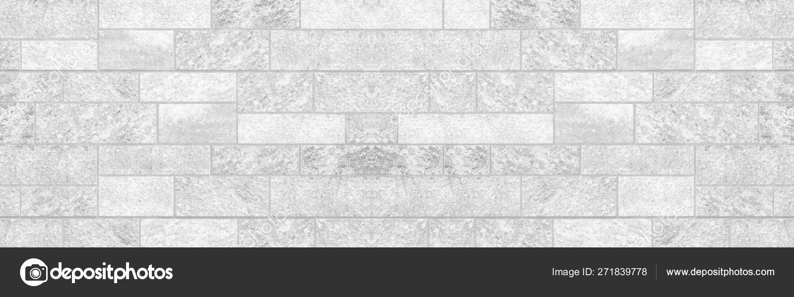 Panorama White Stone Block Wall Texture Background Seamless — Stock ...