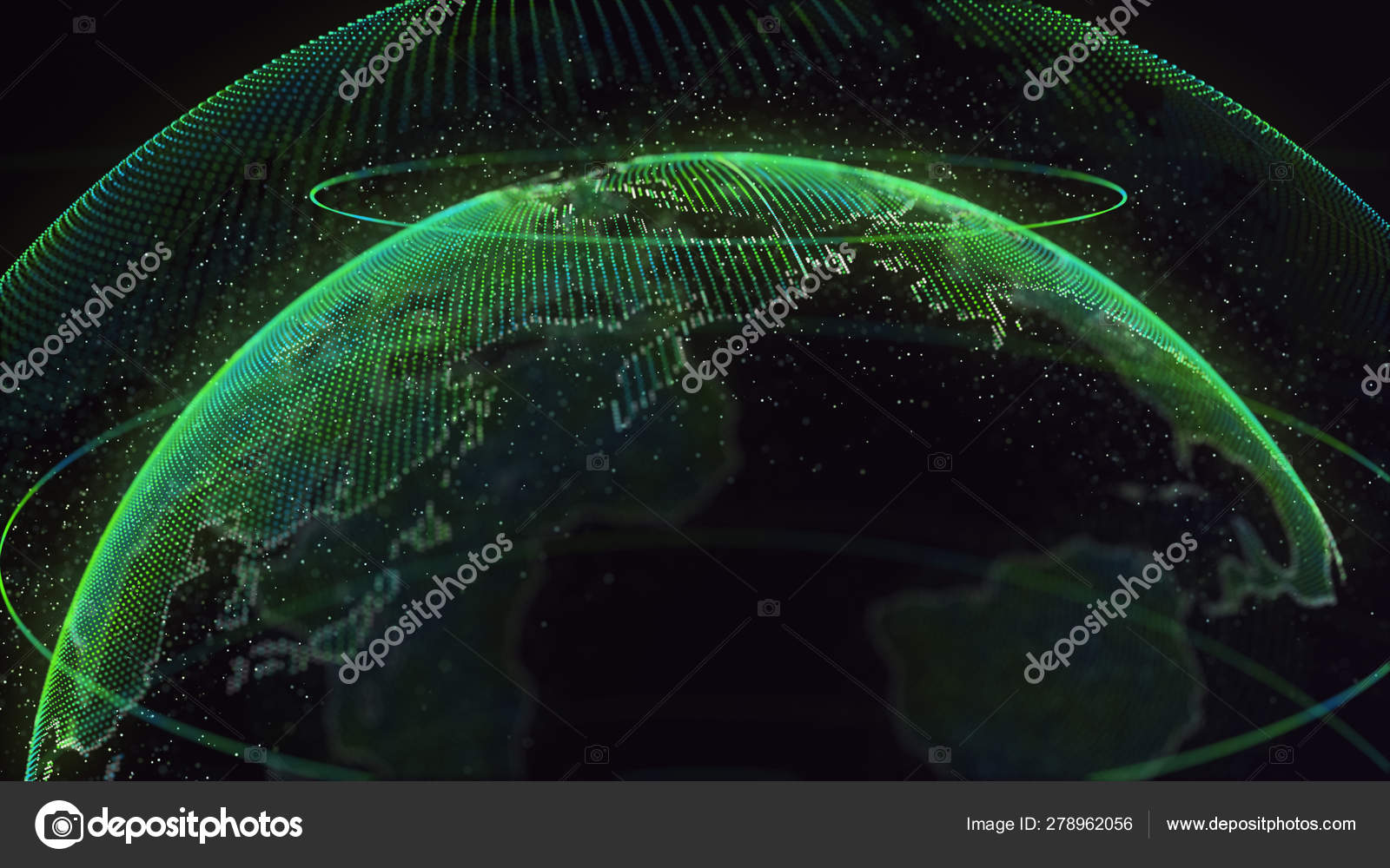 Digital Earth Rotating Global Network Concept Animation Stock Photo by ...