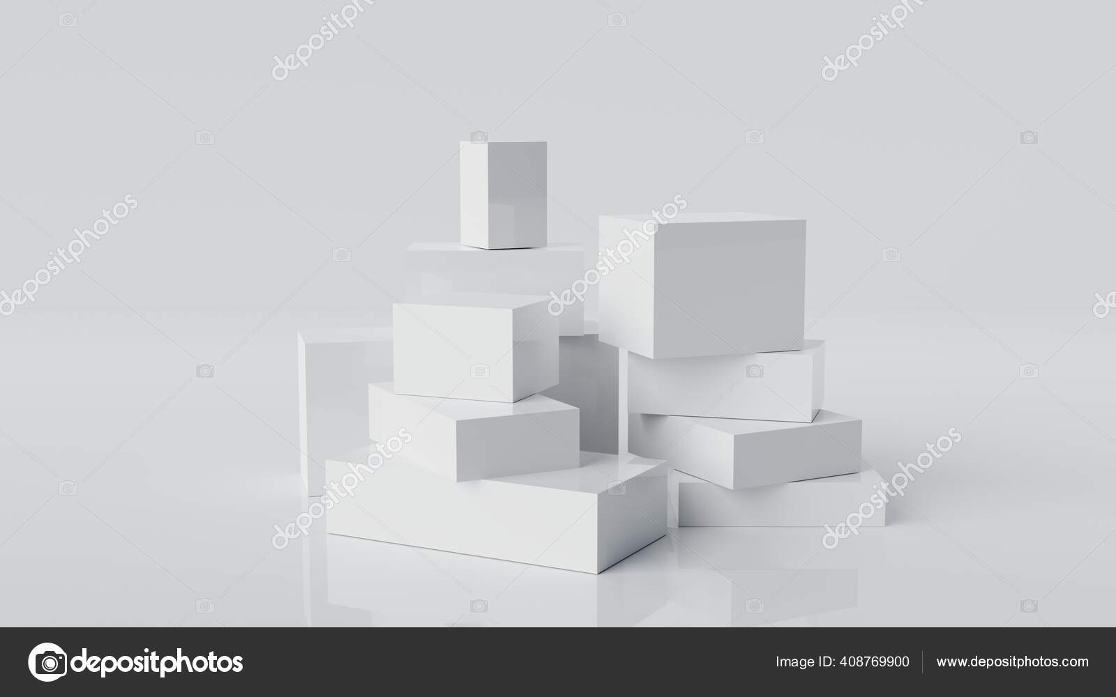 Abstract White Cube Block Moving Animation Background Renderin Stock ...