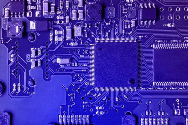 Inside computer, hardware motherboard components and circuits Technology background with ...