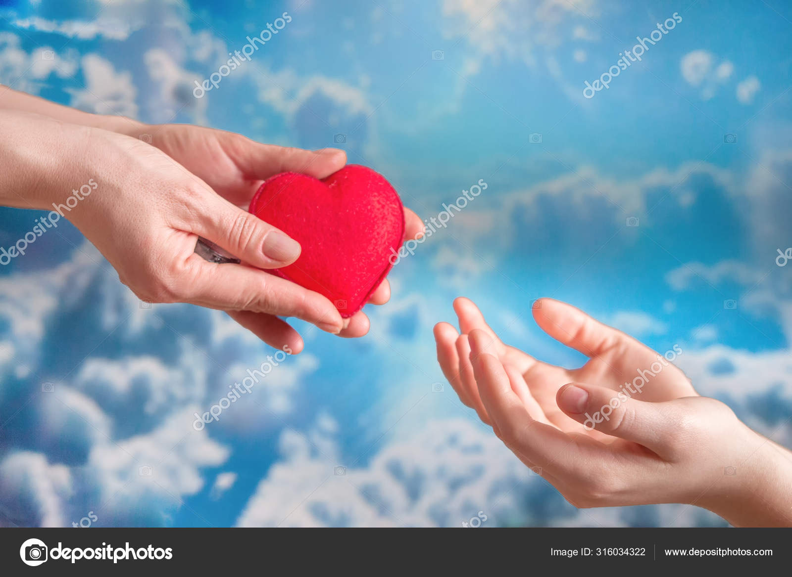 Hands Pass Heart Child Caring Day Donor Sky Hope Health — Stock Photo ...