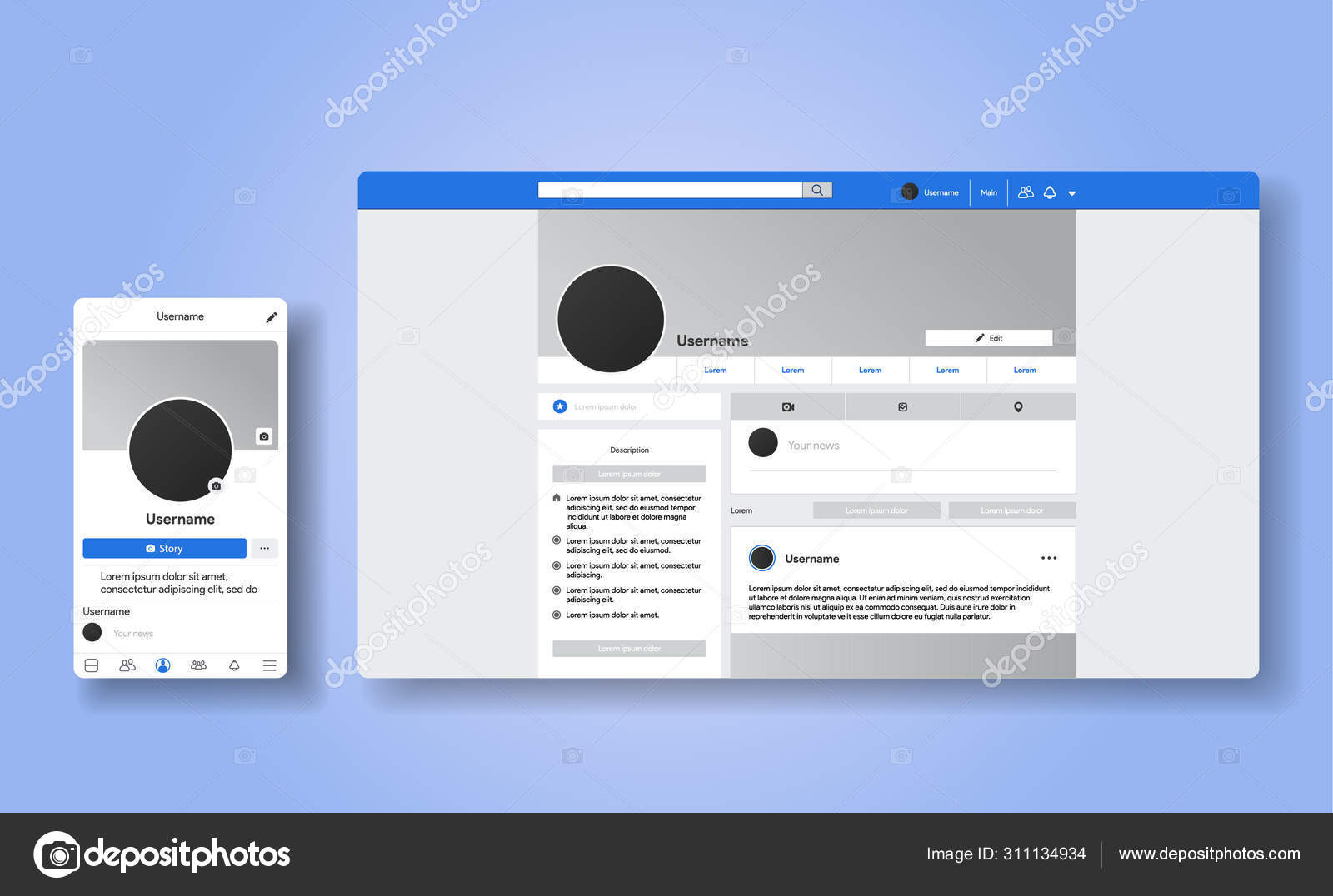 Halaman Responsif Profil Facebook Akun Yang Sama Smartphone Dan Desktop ...