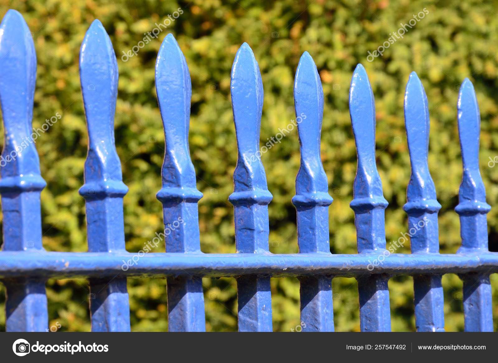 Cast Iron Blue Fence Stock Photo by ©YAYImages 257547492