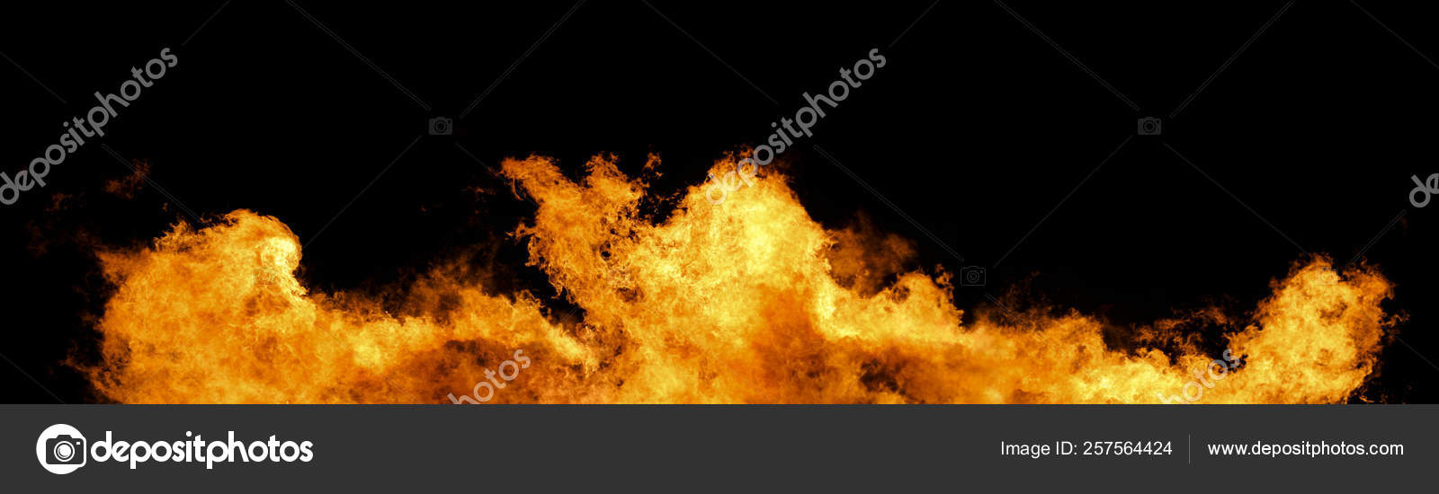 Massive Wall Fire Flames Black Background Huge Xxl File Stock Photo by ...