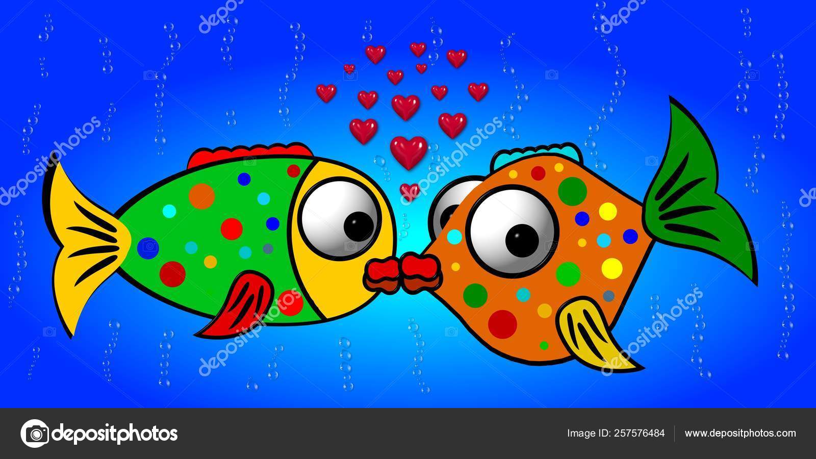 Two Kissing Fishes Simple Texture Background Stock Photo by ©YAYImages ...