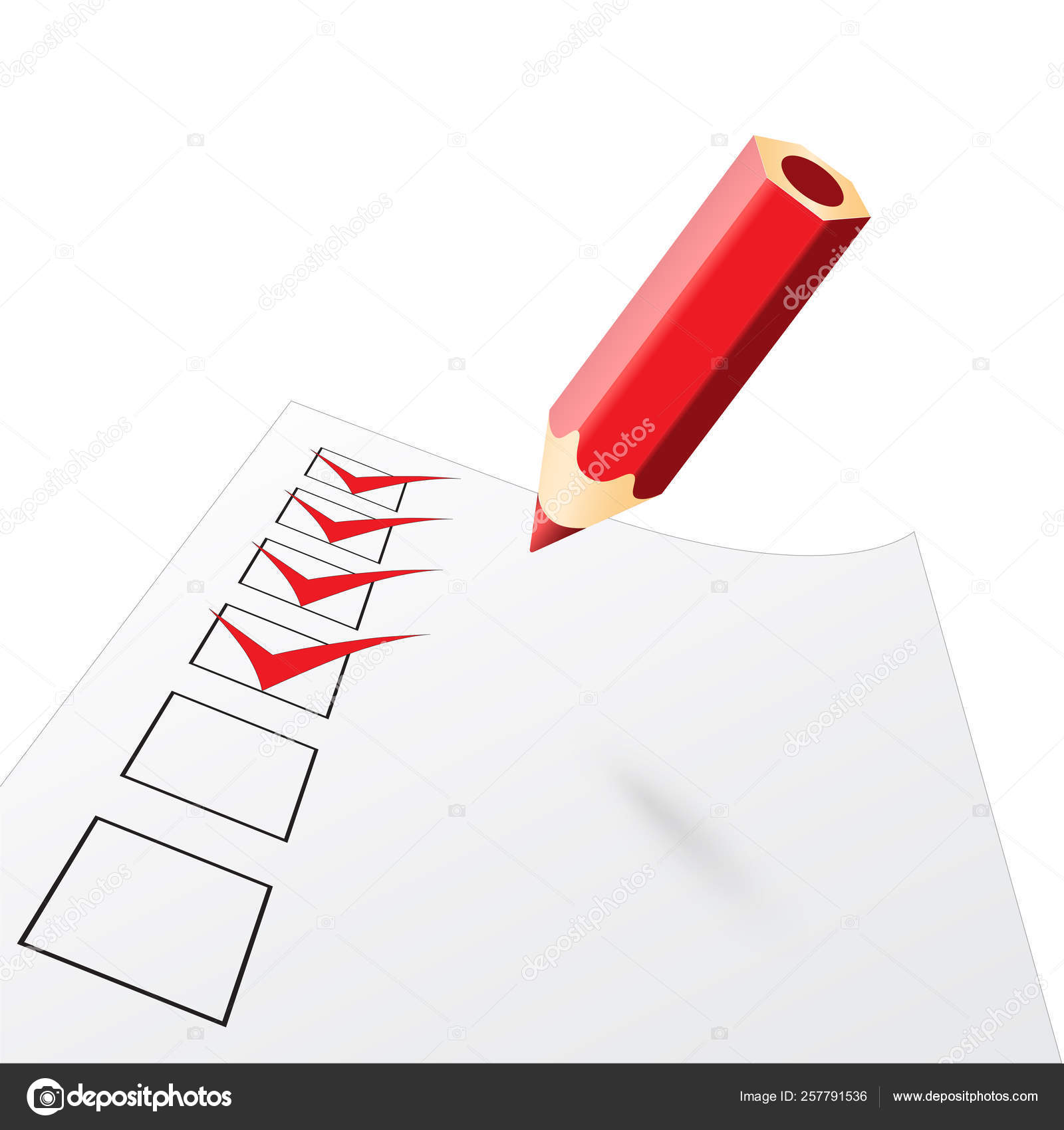 Red Penci Drawn Ticks Cells Isolated White Background — Stock Photo ...