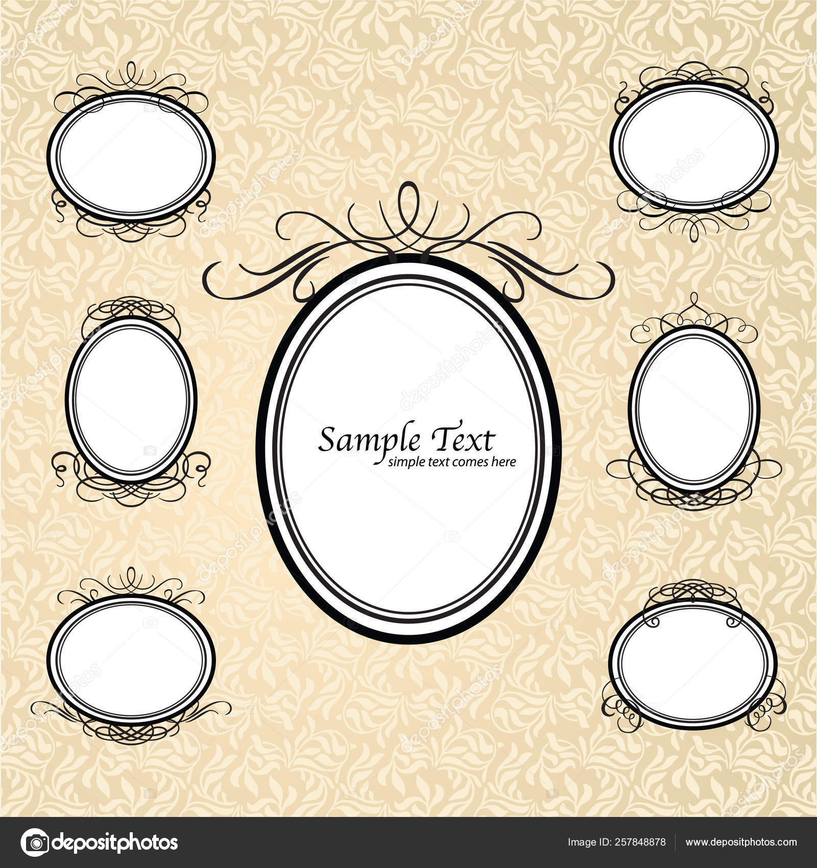 Set Vintage Framed Ornate Labels Design Design Template Stock Photo by ...